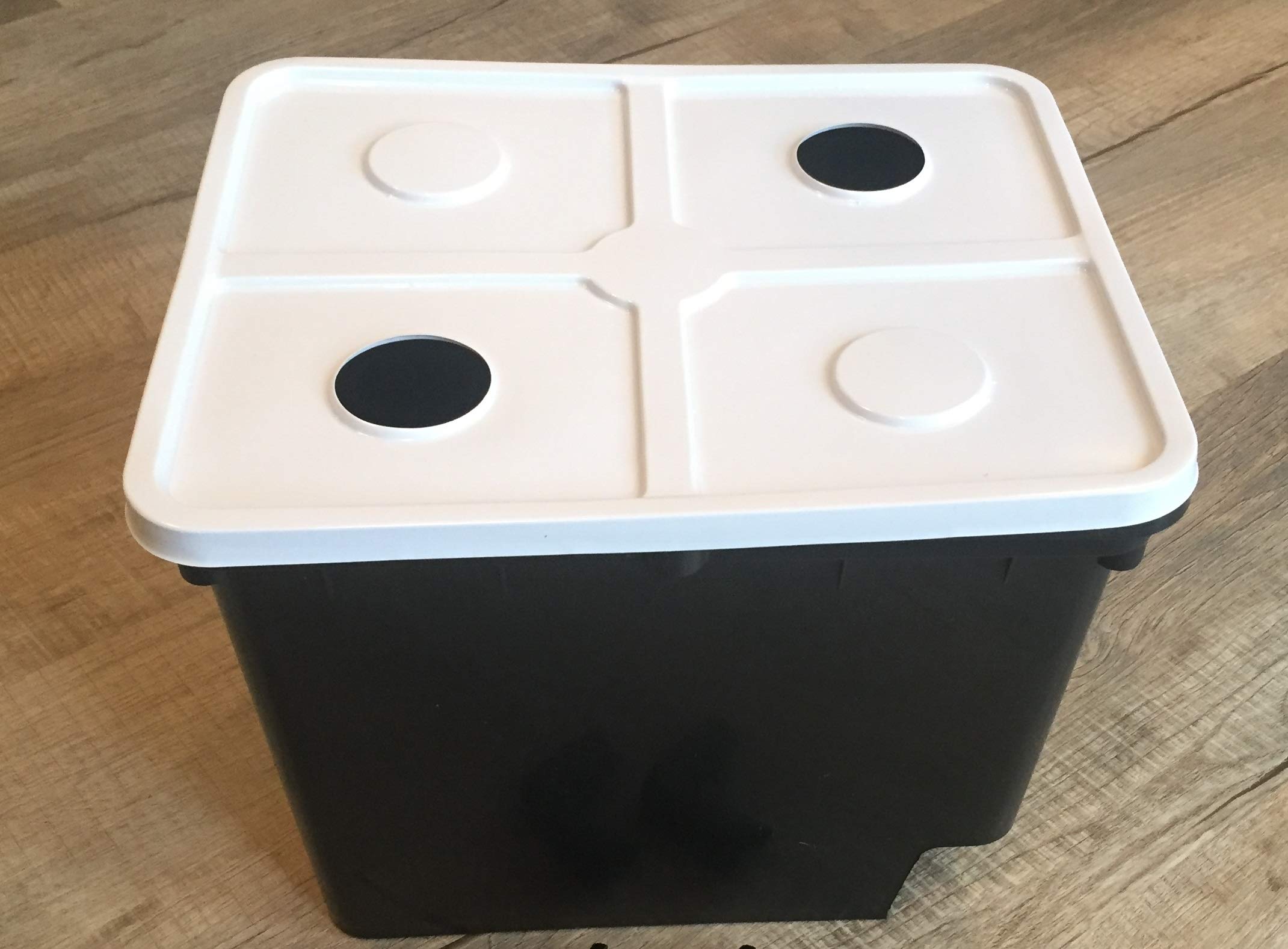 Dutch Bucket Lid, Hydroponic, 2 x 1-3/4" Holes, 12" x 10", White - 10 Pack