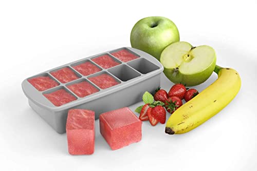 melii Silicone Baby Food Freezer Tray with Lid (Grey)
