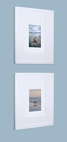 Fox Hollow Furnishings 11x14 Compact Concealed Recessed Picture Frame Medicine Cabinets (Contemporary White)