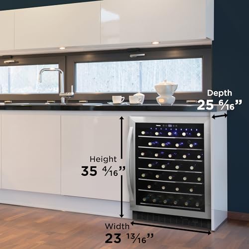 Danby DWC057A1BSS Built In Beverage Center, Single Zone Under Counter Wine Chiller In Stainless Steel - For Kitchen, Home Bar