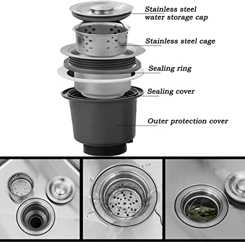 Mini Wall Hanging Sink Station,Stainless Steel Kitchen Washing Station, Utility Laundry Portable Single Bowl Hand washing Basin ,with Stand and Hot cold Tap,for Garage, Garden, Kitchen, RV ( Size : 52