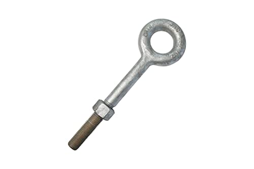 Steel Eyebolt, Not For Lifting, Galvanized Finish, 12" Length, Threads, Imported