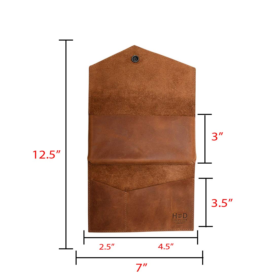 Hide & Drink, Cell Phone Wallet Handmade from Full Grain Leather (Sangria)