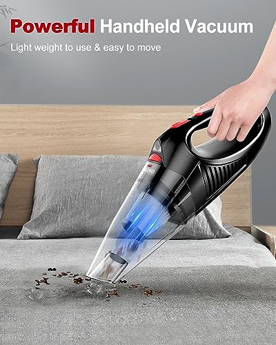 MELOHO Car Vacuum Cleaner High Power, Portable Handheld Vacuum Cordless Rechargeable with Fast Charge Tech, Huge Motor & Large-Capacity Battery, Powerful Wireless Hand Held Vacuum for Pets, Car, Home