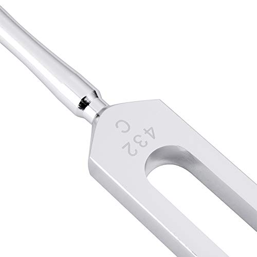 QIYUN Tuning Fork, 432 Hz Tuning Forks Healing Tuned, Tuning Fork with a Malle, Cleaning Cloth and Bag, Aluminum Alloy