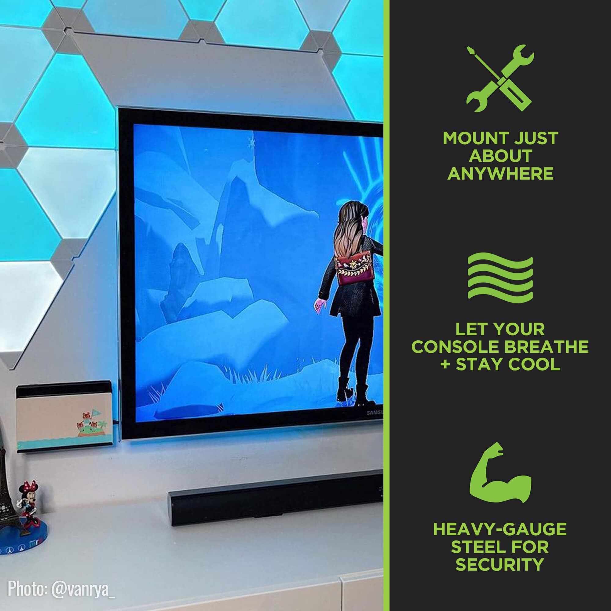 HIDEit Mounts Switch Wall Mount for Nintendo Switch - Made in USA, Steel Mount for Nintendo Switch and Nintendo Switch OLED to Safely Store Your Switch Console