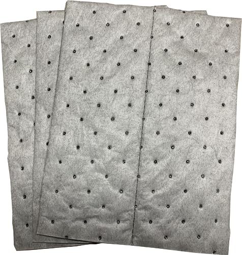 Evolution Sorbent Products XMBGPF1310 Spilfyter Polypropylene Extra Heavy Absorbent Pad, 12 Gal Capacity, 13" Length, 10" Width, Gray, Pack of 100