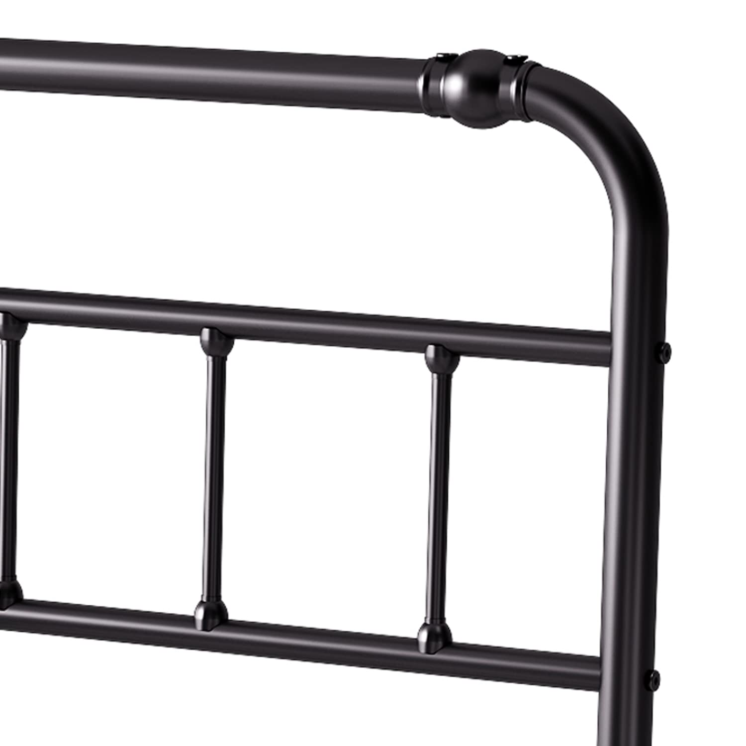 Bedella Queen Size Bed Frame with Headboard and Footboard, 18 Inches High, Heavy Duty 3500lbs Steel Slats Support, Easy to Assemble, Noise Free, No Box Sprig Needed, Black