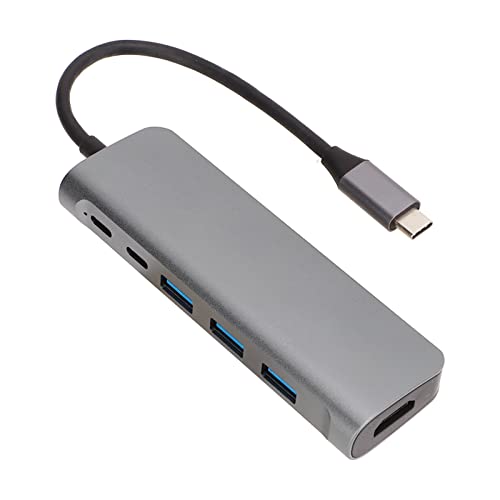 Dilwe 8 in 1 USB C 3.0 Hub, Portable USB C Docking Station, 3 USB 3.0 Ports, 4K HDMI Output, SD/Micro SD Card Reader, USB C 100W PD Fast Charge, 500MB/S USB Splitter