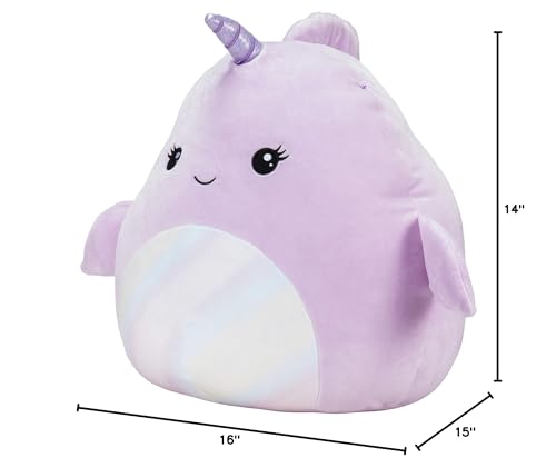 Squishmallows Official Kellytoy Plush 16" Naomi The Narwhal - Ultrasoft Stuffed Animal Plush Toy (Amazon Exclusive)