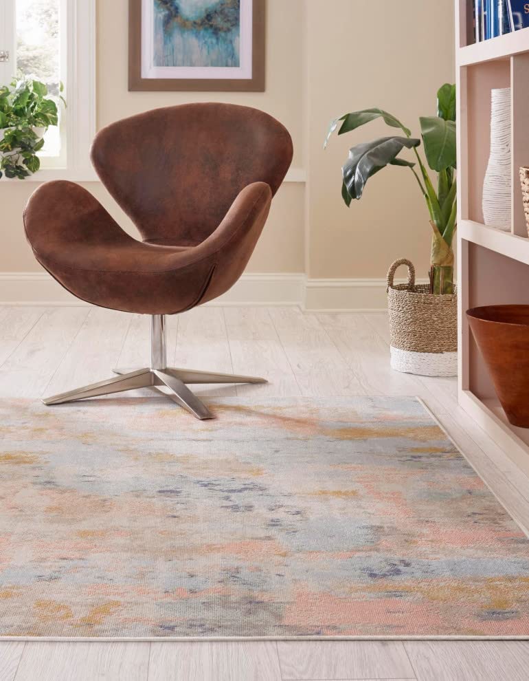 Unique Loom Lotus Collection Area Rug - Royal (5' 3" x 8' Rectangle, Multi/ Ivory)