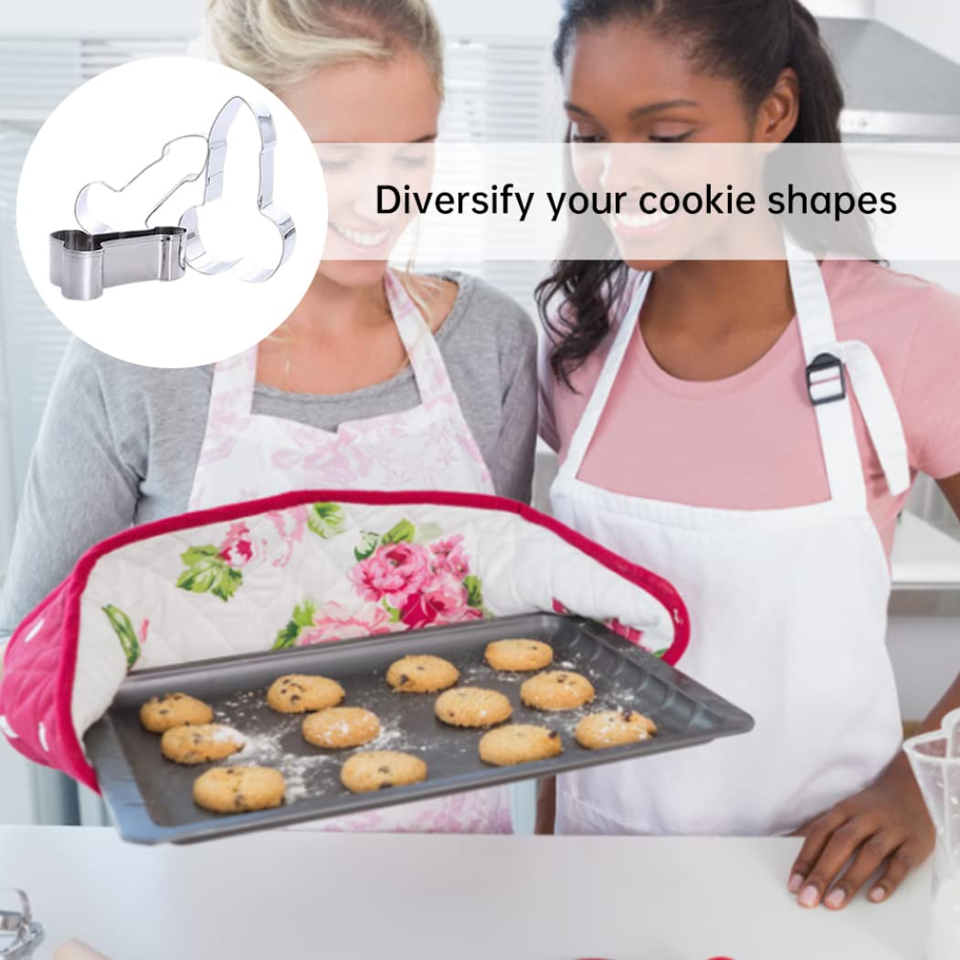 Cookie Cutters Set Stainless Steel Biscuit Fondant Baking Mold DIY Penis Pastry Cutters 3PCS