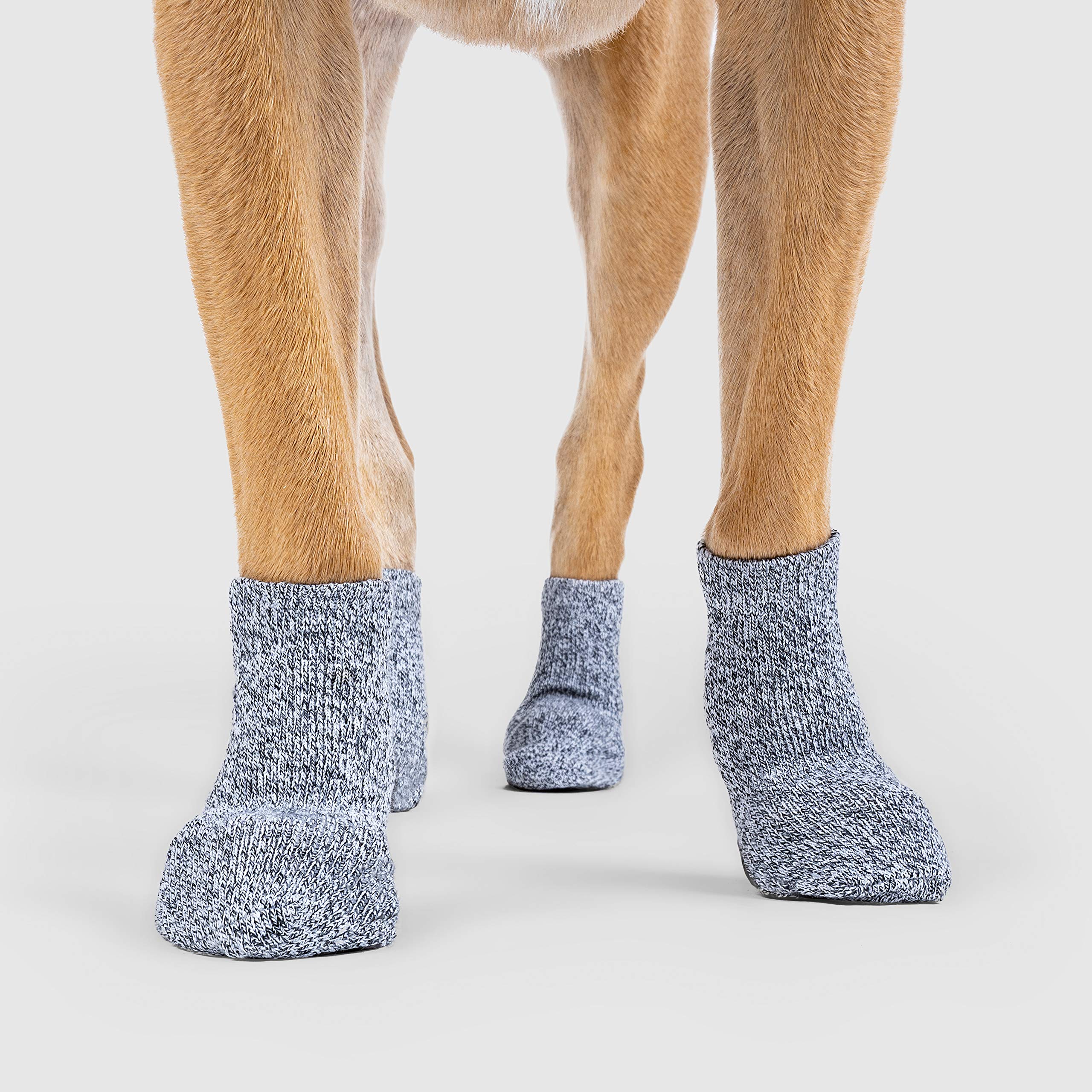 Canada Pooch Basic Dog Socks Knit and Non-Slip Dog Socks (L, Grey), L