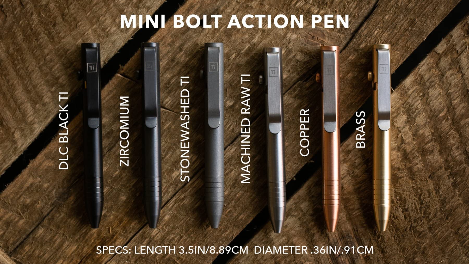 BIG IDEA DESIGN Mini Bolt Action Pen (Titanium - Stonewashed)