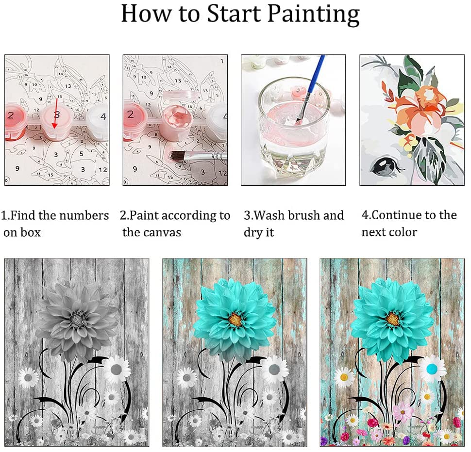 LWZAYS Paint by Numbers for Adults, DIY Adult Paint by Numbers Kits Beginner 16x20 inch Kits Gift for Kids and Adults