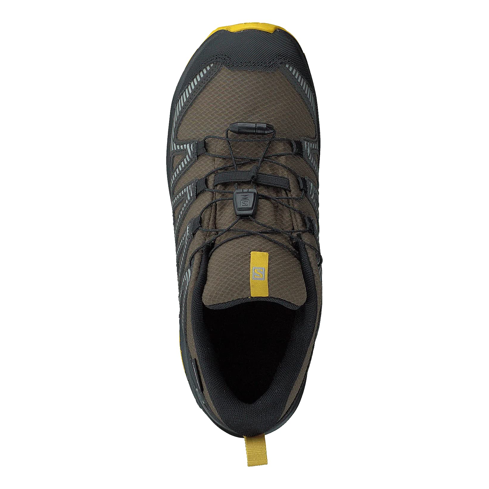 Salomon Kid's XA PRO V8 CLIMASALOMON Waterproof Trail Running Shoes, Olive Night/Black/Sulphur, 5 Big Kid