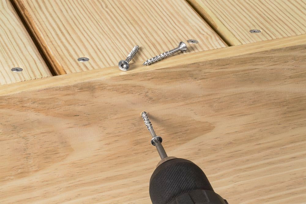 Simpson Strong-Tie T10300WPP Deck-Drive DWP Wood SS Screw โ 10 x 3 in. T25, Flat Head, Type 316 (350-Qty)