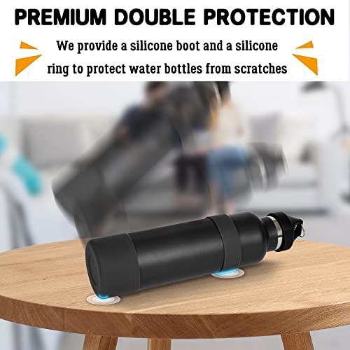 Miracredo 2 PCS Silicone Water Bottle Boot, Protective Silicone Sleeve, Anti-Slip Bottom Cover with Silicone Ring, BPA Free, Compatible with Simple Modern, Iron Flask, Thermoflask, Hydro Flask