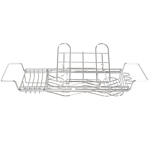 ToiletTree Products Stainless Steel Bath Caddy - Rust-Resistant Bathtub Shelf to Hold Books, Drinks, Phones, and Tablets - Luxury Bath Caddy Tray for Bathroom Accessories