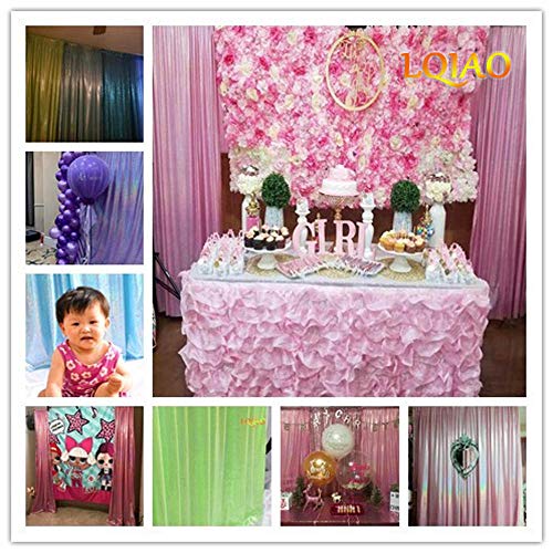 LQIAO Bling Laser 5x7ft Silver Backdrop Holographic Fabric Background Shimmer Photography Booth Photo Background Props Curtain/Backdrop Makeup Vides Shooting Bling Teenage Heart