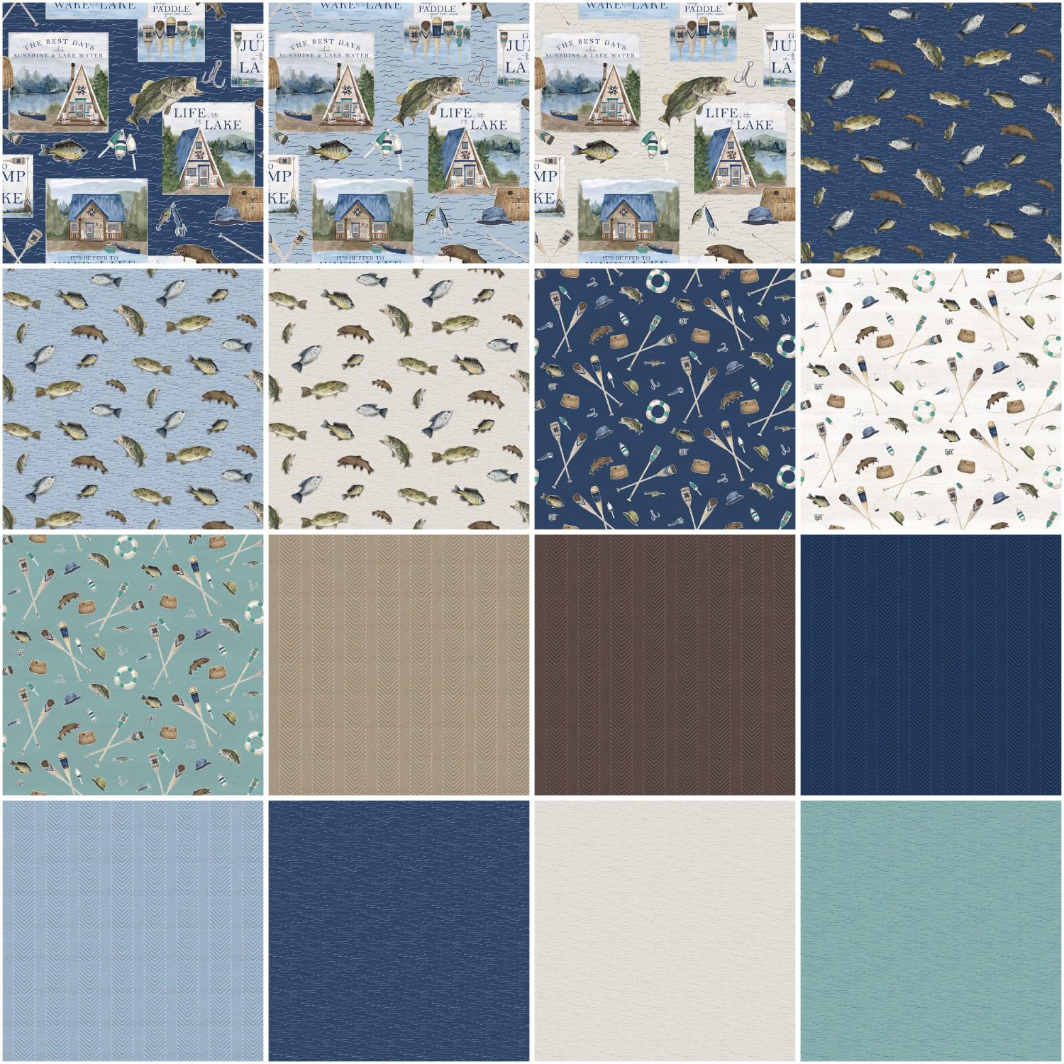 Tara Reed Wake at the Lake 5" Stacker 42 5-inch Squares Charm Pack Riley Blake Designs 5-14890-42