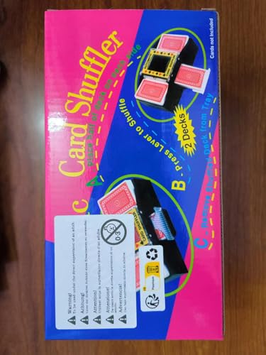 SZBJSMF Card Shuffler 2 Deck, Automatic Card Shuffler with 4 AA Battery for Deck of Playing Card, UNO, Texas Hold'em, Poker, Home Card Games, Blackjack