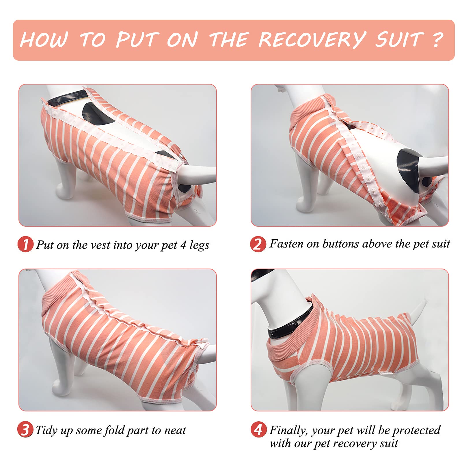 Hipet Dog Onesie Dog Surgery Recovery Suit for Male Female Surgical Suit for Spay and Neuter E-Collar & Cone Alternative Anti-Biting Lick Wound