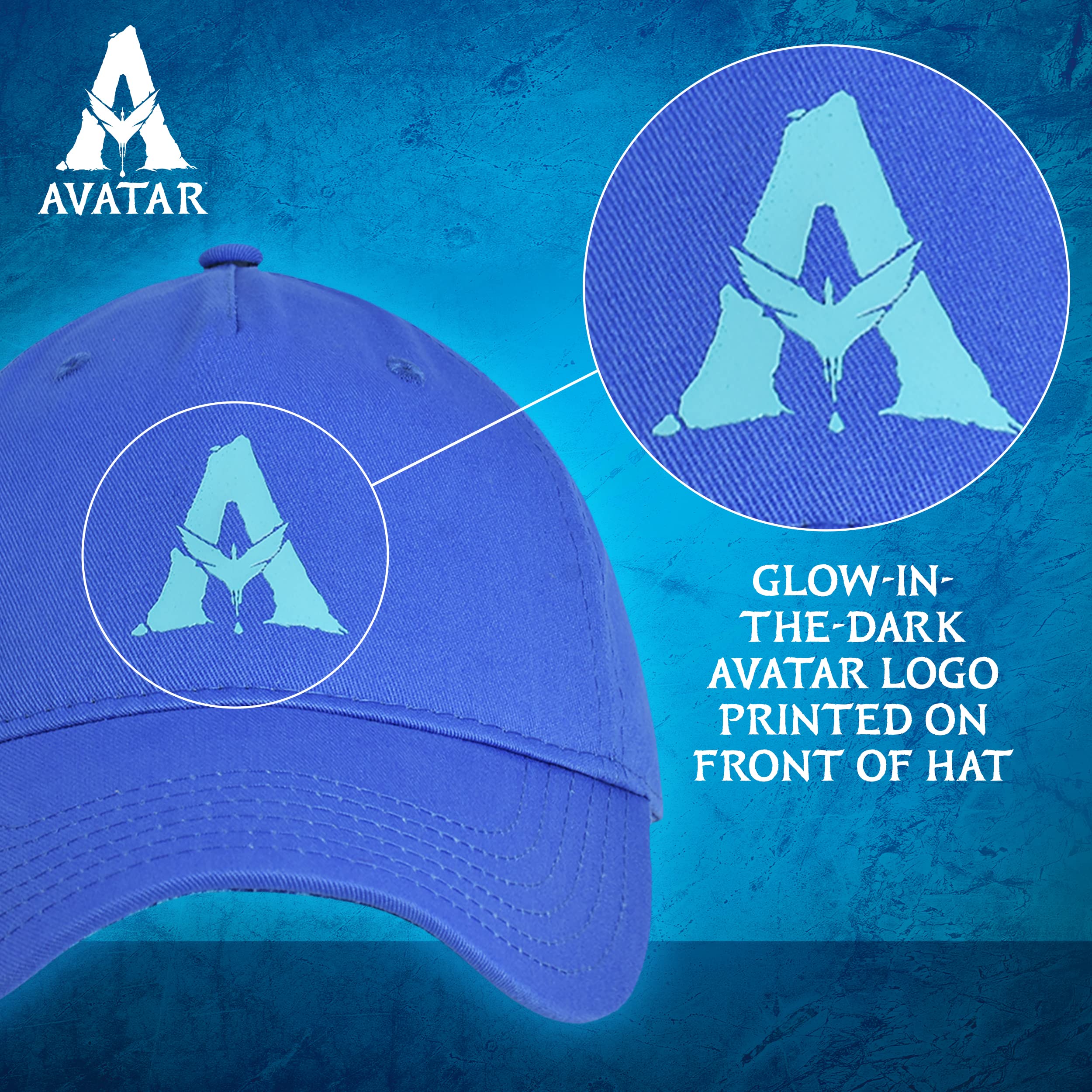 Concept One Disney Avatar: The Way of Water Dad Hat, Cotton Adjustable Baseball Cap with Curved Brim, Blue, One Size