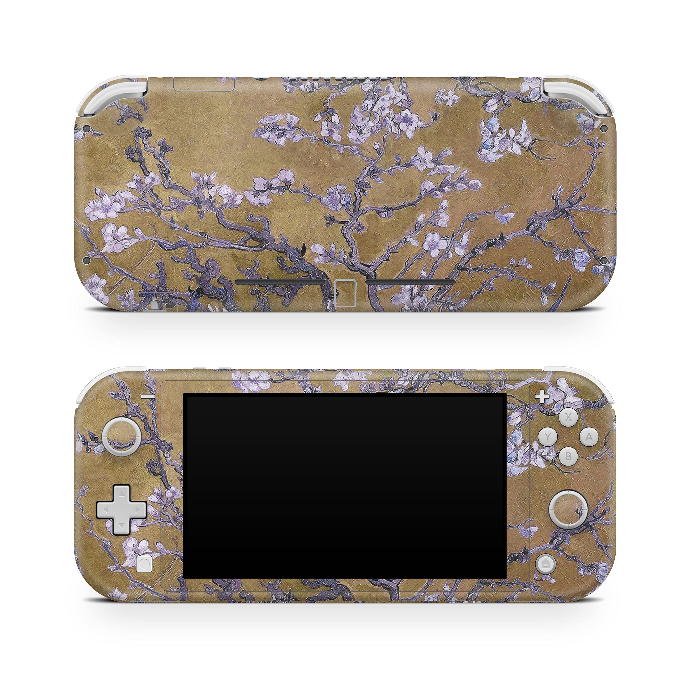 Tacky Design Almond Blossoms Decal Skin Compatible with Nintendo Switch Skin Wrap, Kawaii Pastel Skin for Nintendo Switch Lite Cover, Premium Vinyl 3M Full Wrap Decal (Brown).