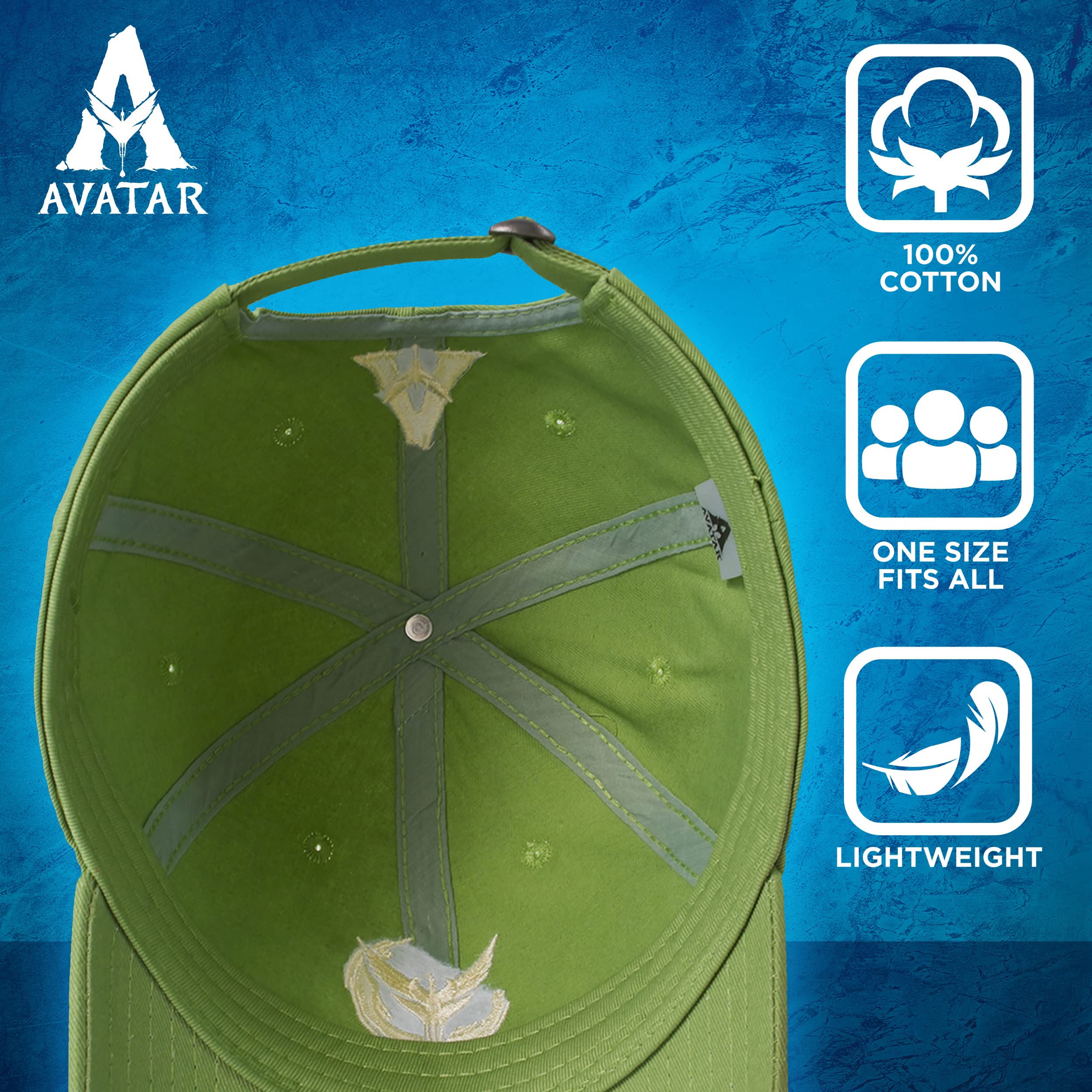 Concept One Disney Avatar: The Way of Water Dad Hat, Cotton Adjustable Baseball Cap with Curved Brim, Black, One Size