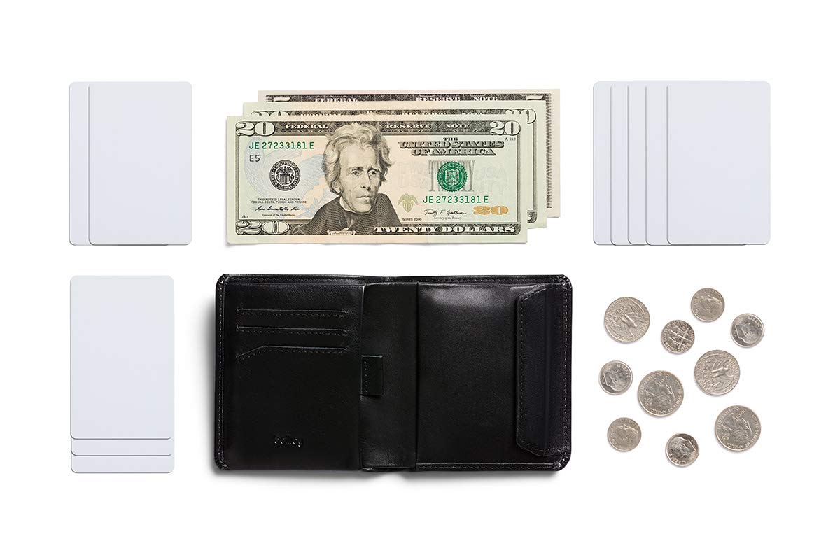 Bellroy Coin Wallet (Slim Coin Wallet, Bifold Leather Design, Holds 4-8 Cards, Magnetic Closure Coin Pouch) - Terracotta
