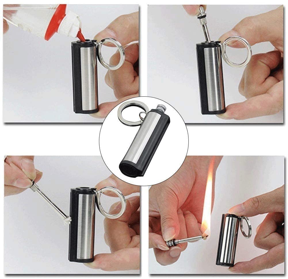 BOLLAER New Match Metal Matchstick Gift Outdoor Fire Starter Waterpoof Survival Gear Hiking Match Lighter Fire Starter Keychain