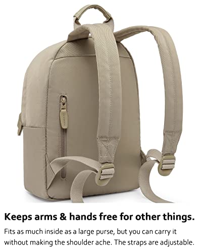 HotStyle SIMPLAY+ Mini Backpack Small Fashion Backpacking Purse, Pastel Khaki