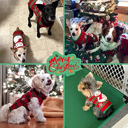 HOTUMN Dog Clothes Snow Sweaters Snowman Sweaters Xmas Dog Holiday Sweaters New Year Christmas Sweater Pet Knit Clothes for Small Medium Dog (Large, Snowman)
