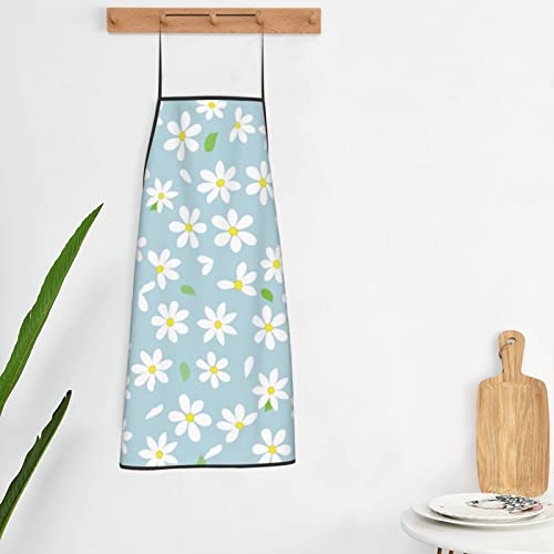 Cute Daisies On A Blue Sky Aprons For Women Men Waterproof Bib Apron Chef Aprons For Kitchen Cooking Baking Bbq Gardening