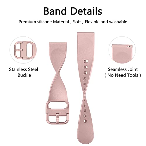Meliya Bands for Amazfit GTR 4 / GTR 3 Pro / GTR 3 / GTR 2e / GTR 2 / GTR 47mm, 22mm Quick Release Soft Silicone Sport Replacement Watch Strap for Amazfit GTR 4 / GTR 3 Pro / GTR 3 / GTR 2e / GTR 2 Smart Watch Women Men (Rose Gold)