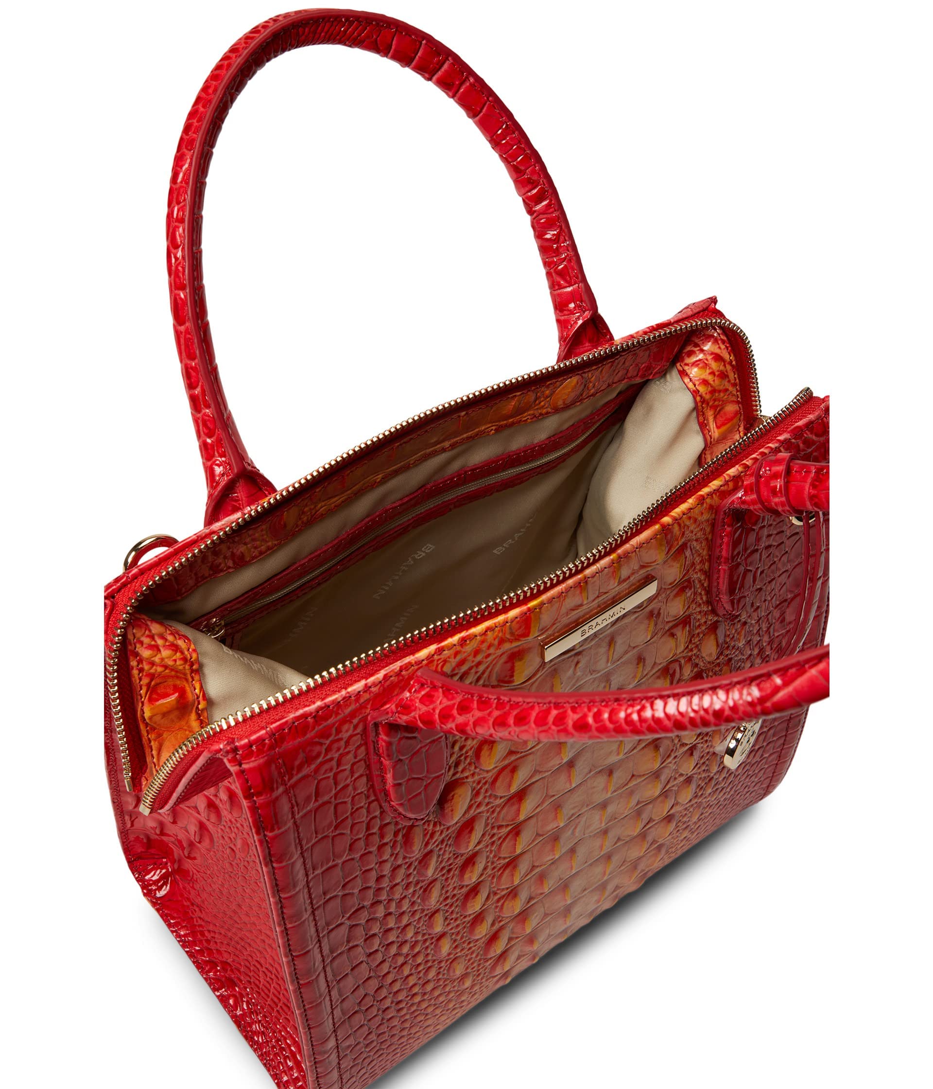 BRAHMIN Ombre Melbourne Small Caroline Satchel Pink Feline One Size