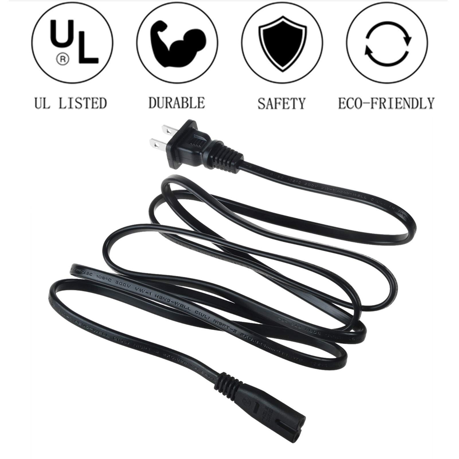 SapplySource 6ft UL AC Power Cord Cable for Dynex DX-32L220A12 Cord Charger Supply Mains PSU TV