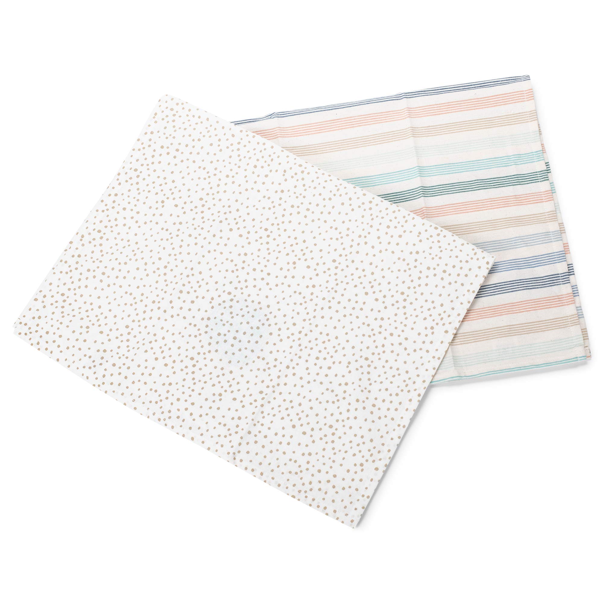 DII Pastel Striped Teal Sea Turtle 28 x 18 Cotton Decorative Hanging Dishtowel Set 2