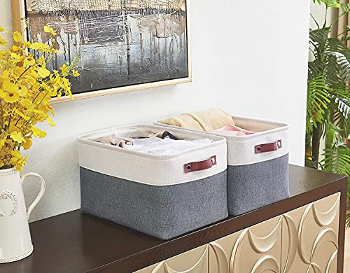 MeCids Storage Bins - 3-Piece Packs Collapsible Fabric Large Storage Baskets Bins - Organizers and Storage for Closet Shelves, Toy, Office, Nursery β Large, Medium & Small Sizes