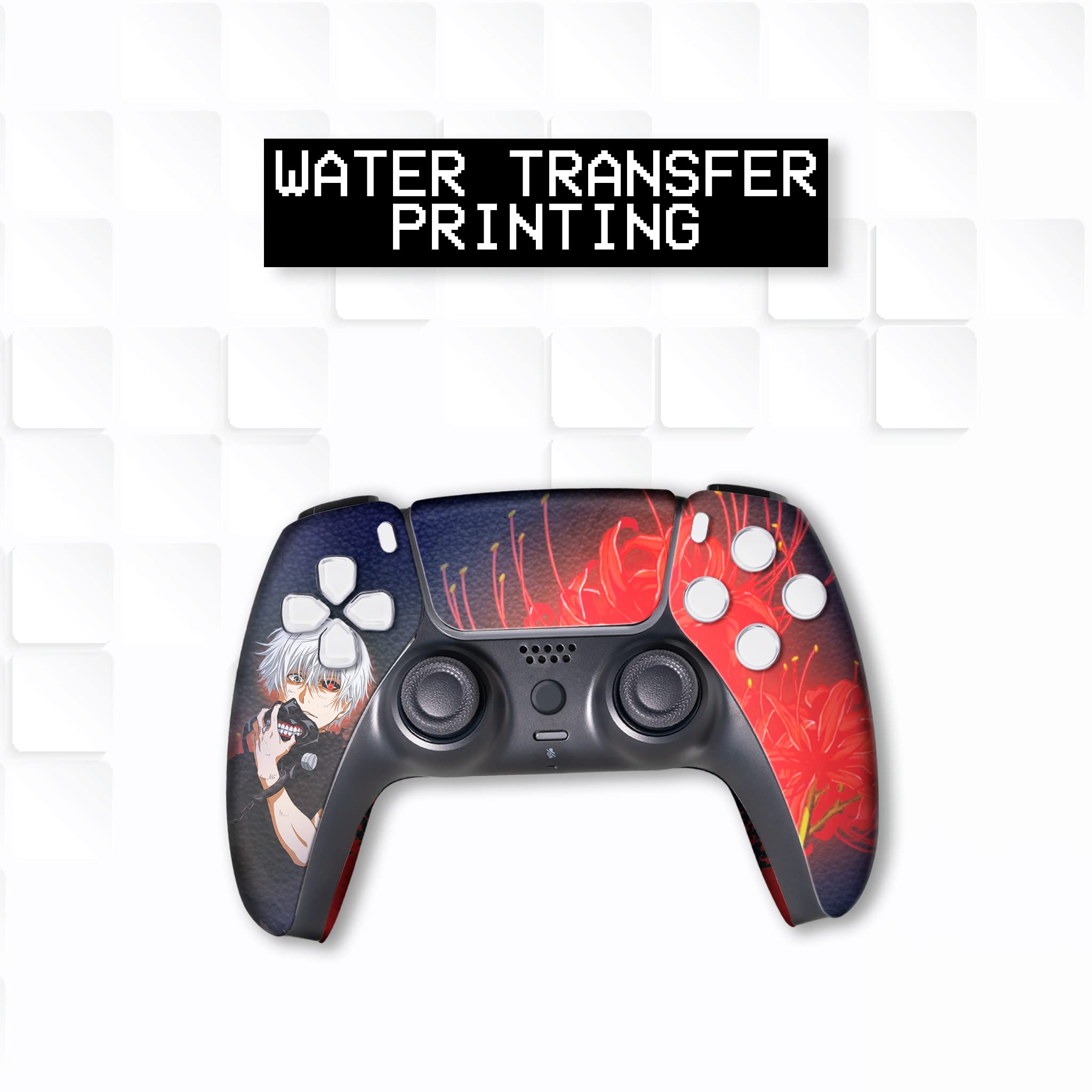 Tokyo Ghhoul Custom PS-5 Controller Wireless compatible with Play-Station 5 Console by BCB Controllers | Proudly Customized in USA with Permanent HYDRO-DIP Printing (NOT JUST A SKIN)