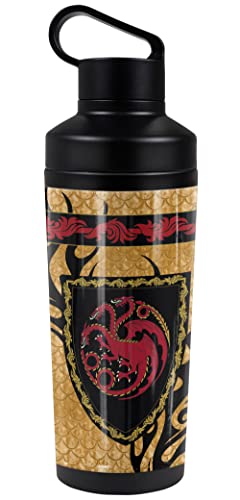 House of The Dragon OFFICIAL Scale Emblem 18 oz Insulated Water Bottle, Leak Resistant, Vacuum Insulated Stainless Steel with 2-in-1 Loop Cap
