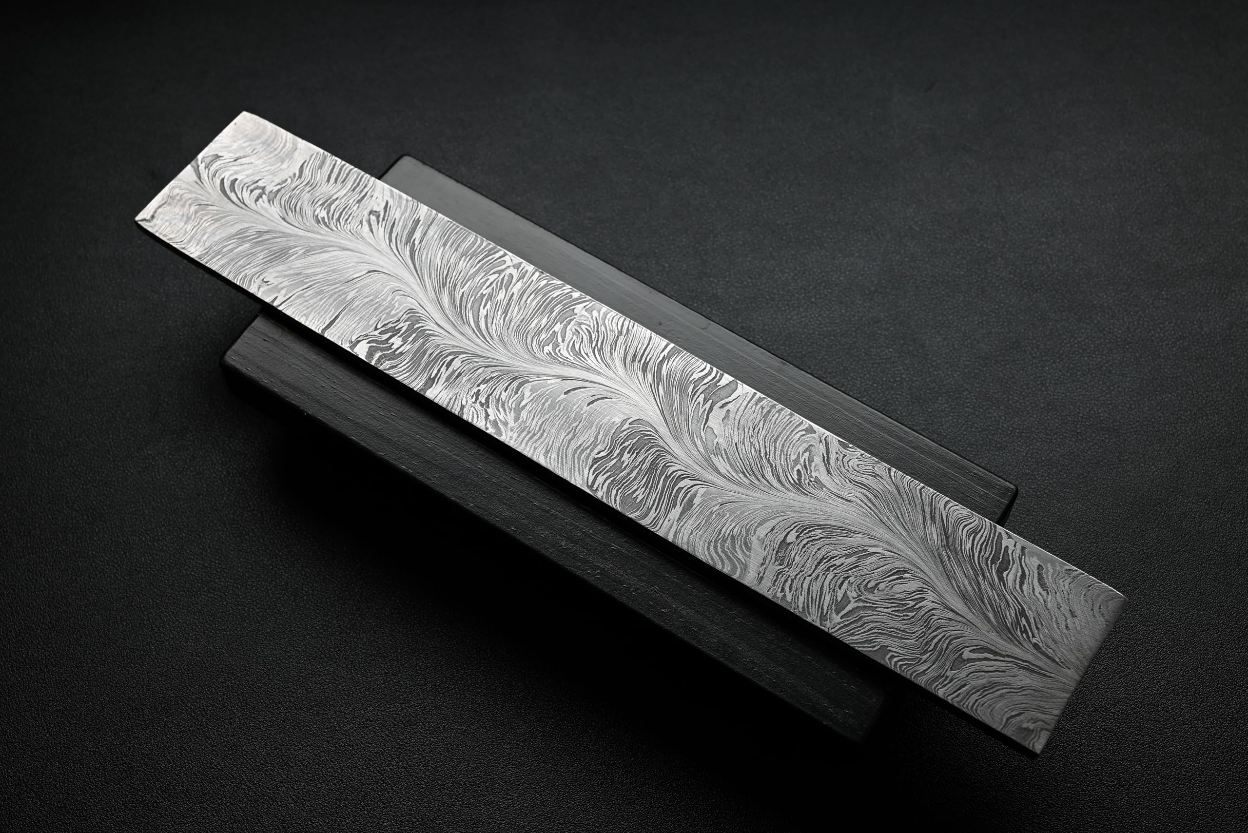 Forged Factory Damascus Steel Billet for Knife Making, Snake Pattern, 12 inches