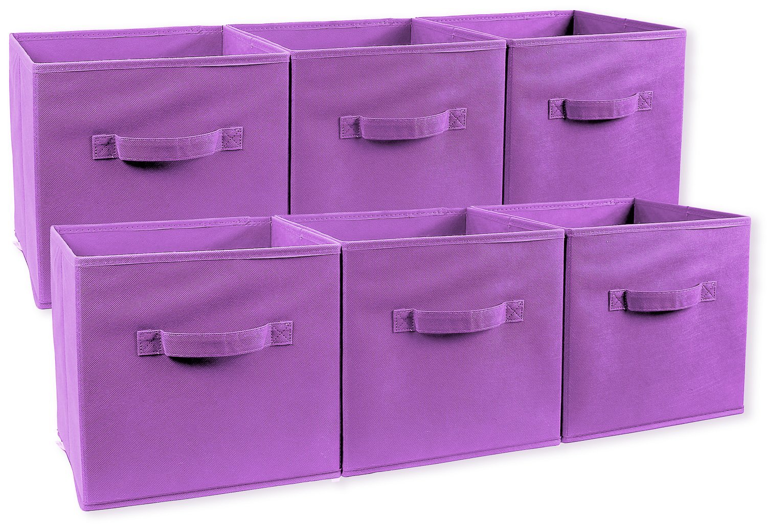 Greenco Foldable Storage Cubes Non-woven Fabric -6 Pack-(Purple)
