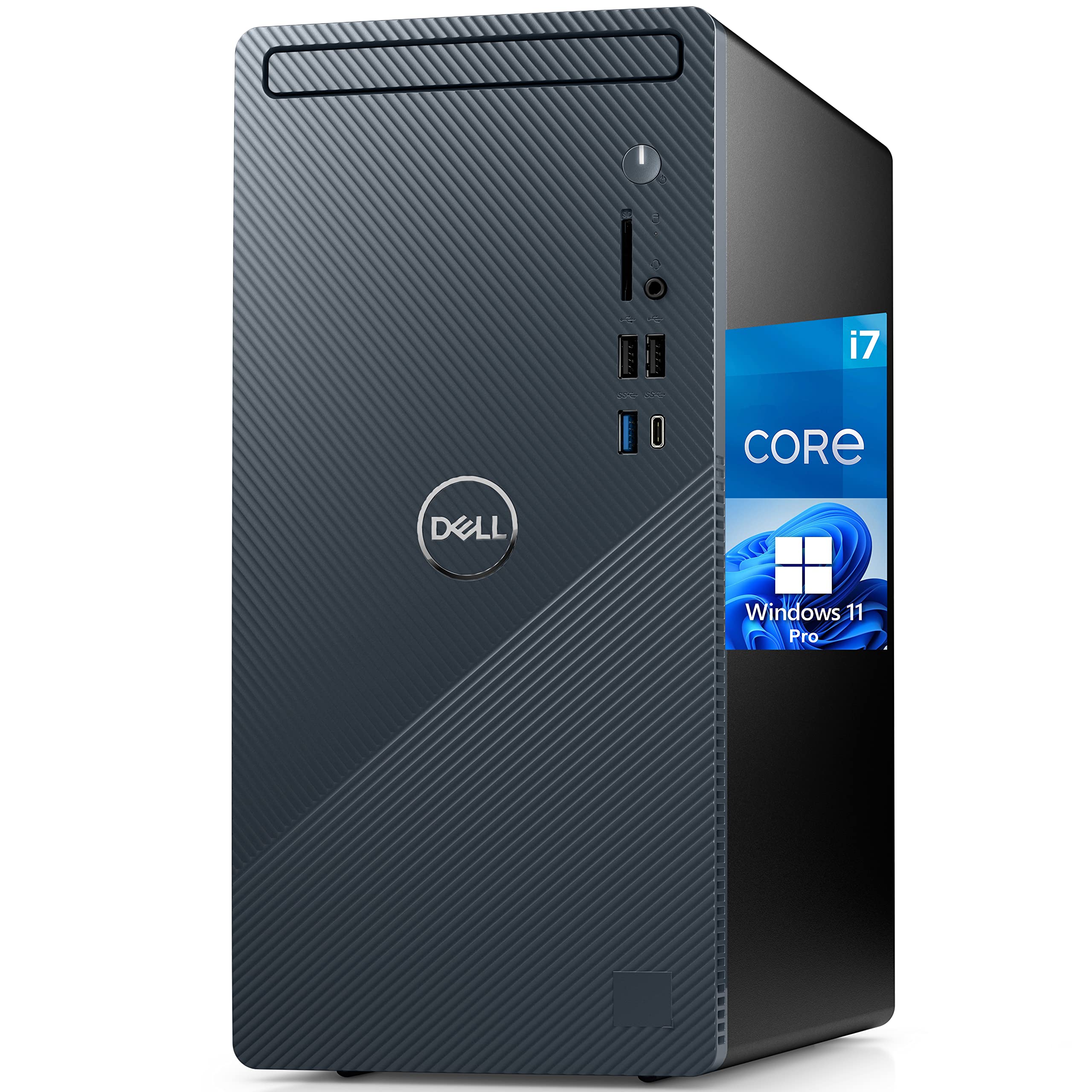 Dell Inspiron 3910 Mini-Tower Desktop Computer, Intel Core i7-12700, 64GB RAM, 2TB SSD NVMe + 1TB HDD, AX Wi-Fi, Bluetooth, SD Card Reader, HDMI, VGA - Windows 11 Pro (RENEWED)