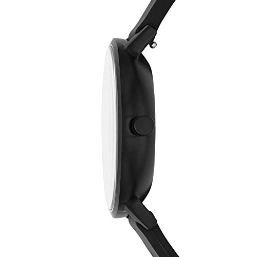 Skagen Men's Aaren Quartz Analog Stainless Steel and Silicone Watch, Color: Black (Model: SKW6544)