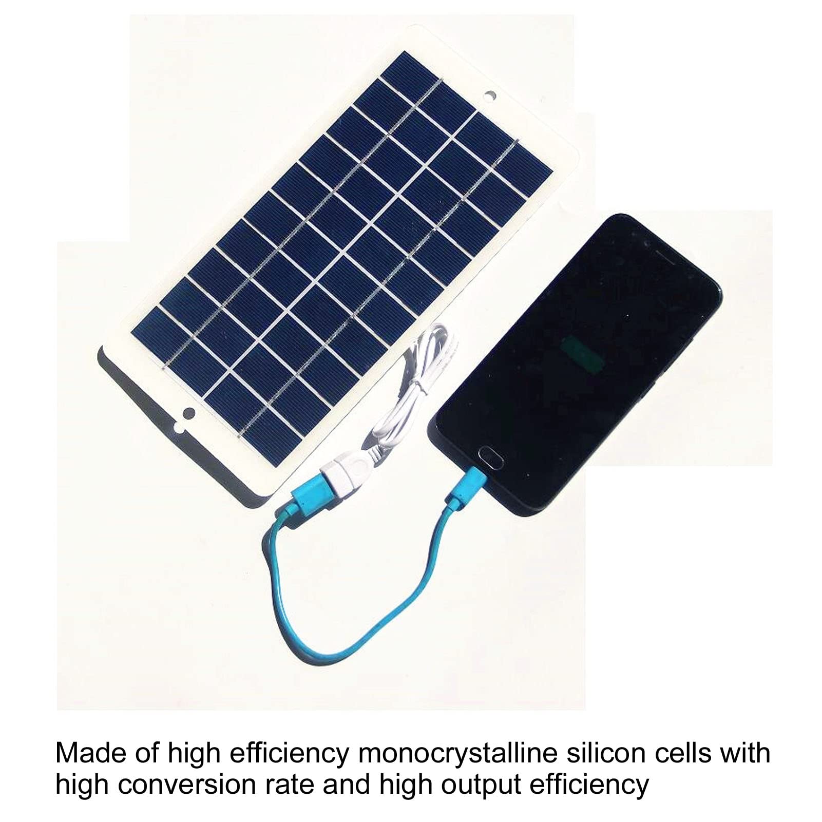 BIgKing 4.5W 5V USB Output Solar Charging Panel Monocrystalline Silicon Outdoor Solar Panel Charger for Phone Solar Charging Panel for Small Power Station Laptops Tablets Battery Packs Phones Lamp
