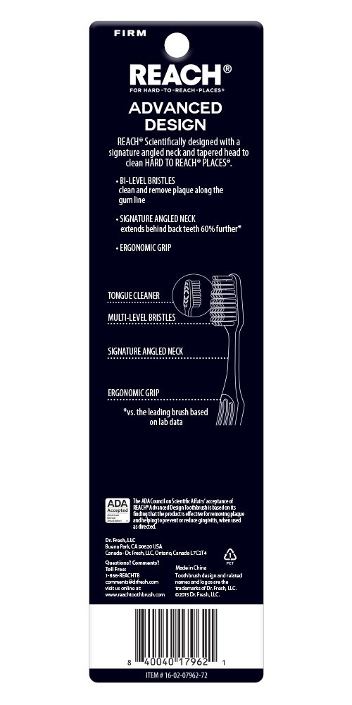 REACH Advanced Design Toothbrushes, Firm, 3 Count - Colors May Vary