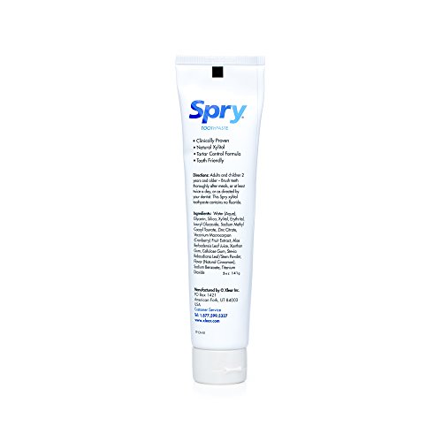Spry Xylitol Toothpaste 5oz, Fluoride Free Toothpaste Adult and Kids, Teeth Whitening Toothpaste with Xylitol, Natural Breath Freshening, Mouth Moisturizing Ingredients, Cinnamon (Pack of 1)