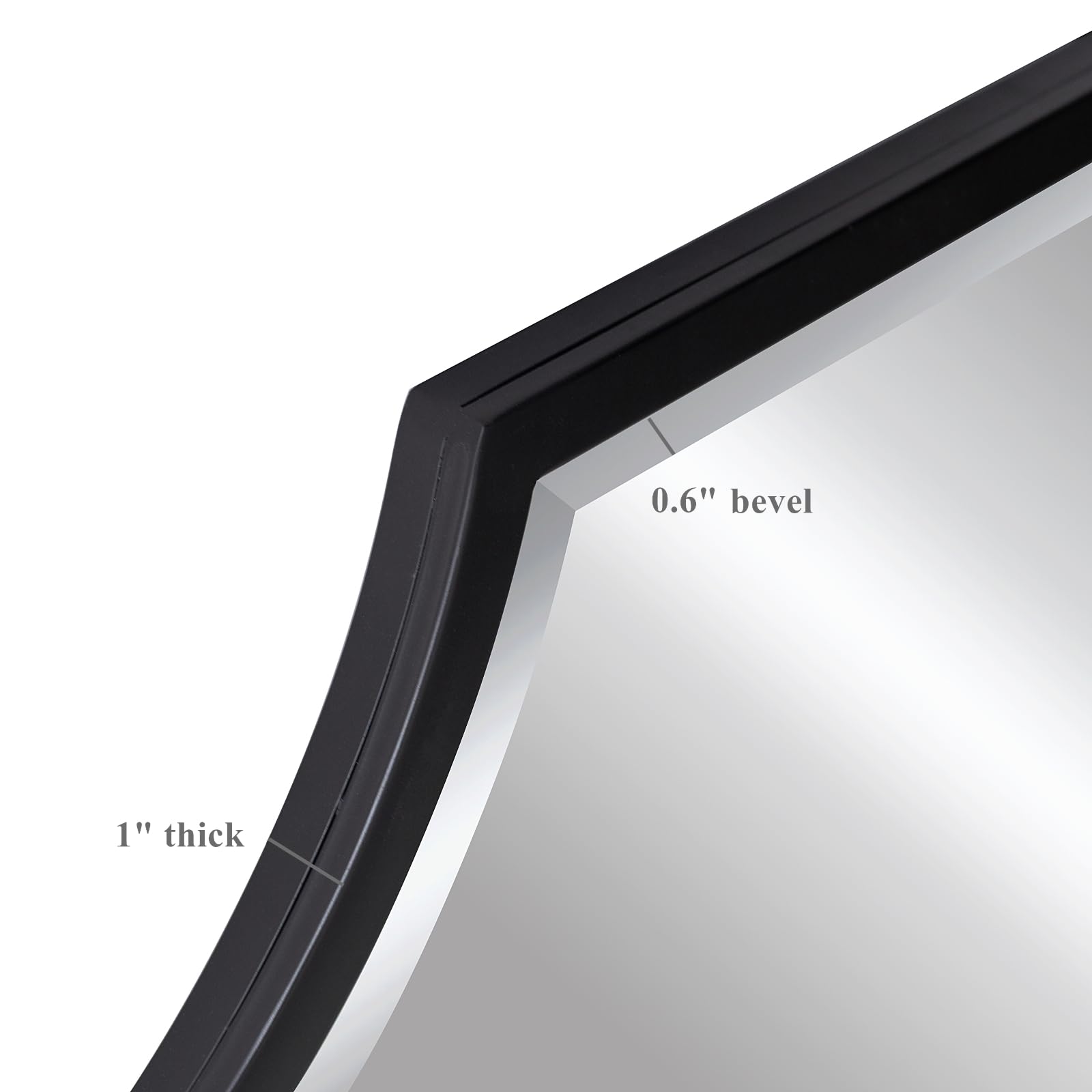 Kelly Miller 20"x28" Scalloped Black Bathroom Mirror for Wall Mount, Home Mirror